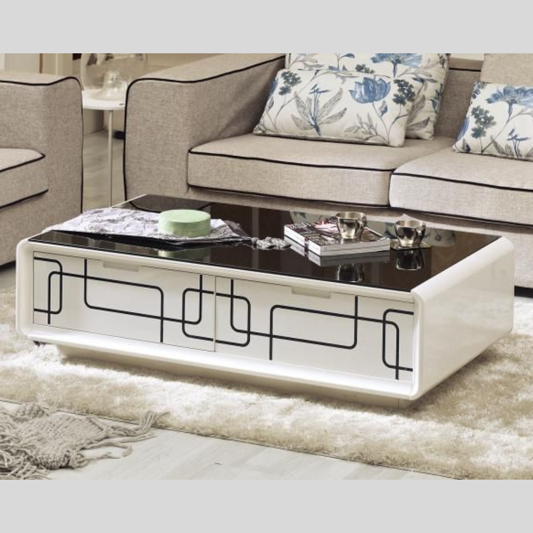 White Lacquer Storage Coffee Table – Chatham Home Store